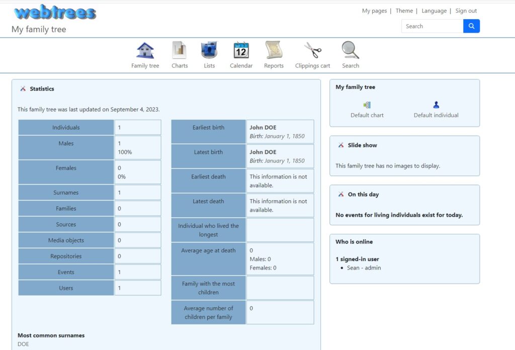 Setting Up Webtrees Family Tree Server - TempleNet Blog